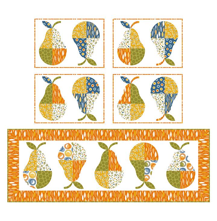 Share the Pears Table Runner and Placemats Pattern – Sew Downtown